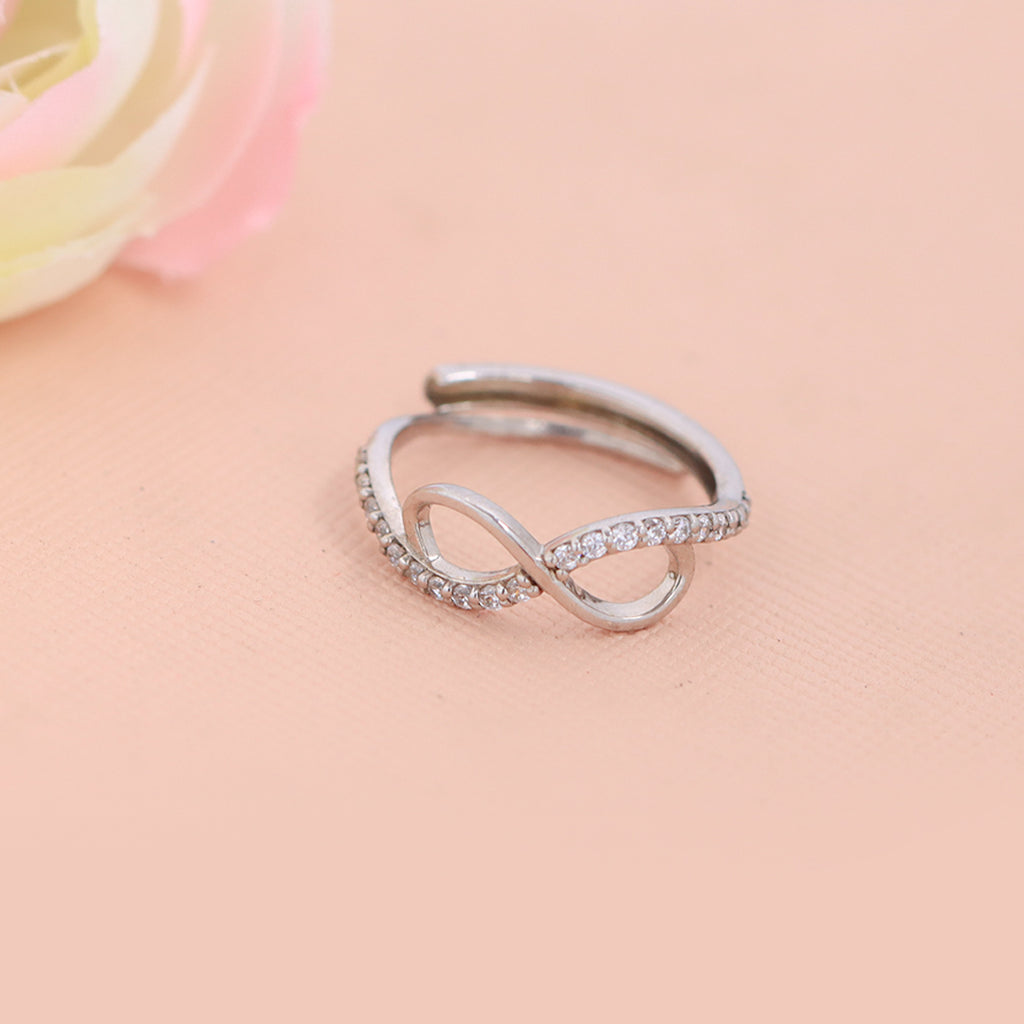 Silver Infinity Rhodium Polish Diamond Ring | Shop Now – Eri Silvers