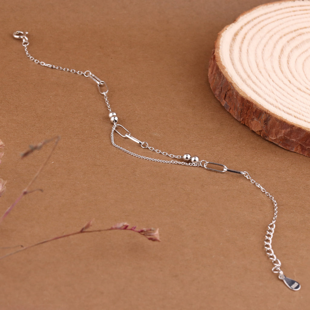 ERI 925 Silver Interlinked Chain Adjustable Bracelet – Eri Silvers