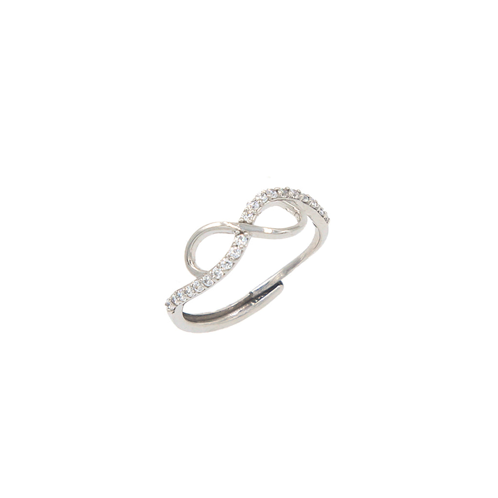 Silver Infinity Rhodium Polish Diamond Ring | Shop Now – Eri Silvers